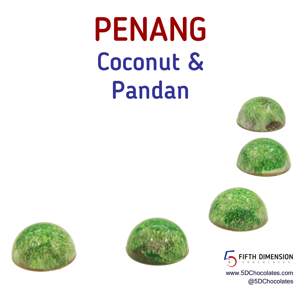 Penang – Coconut & Pandan – Fifth Dimension Chocolates